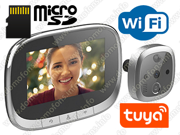 Видеоглазок с монитором Tuya Wi-Fi для двери iHome SW2-Tuya с записью ...