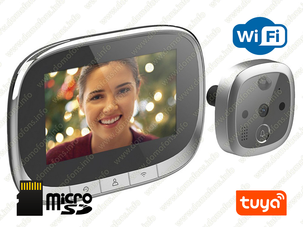 Видеоглазок с монитором Tuya Wi-Fi для двери iHome SW2-Tuya с записью ...